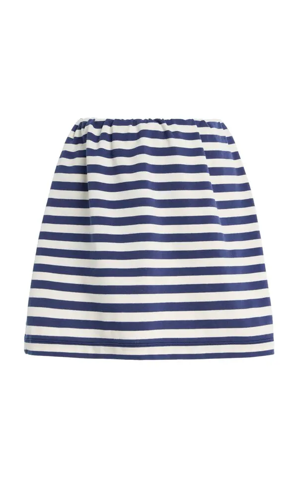 Posse Haisley Striped Cotton Mini Skirt - Blue