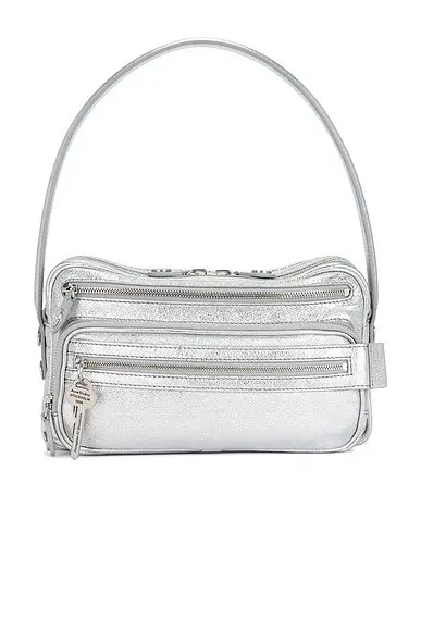 Acne Studios Camero Party Grainy Metallic Bag - Silver