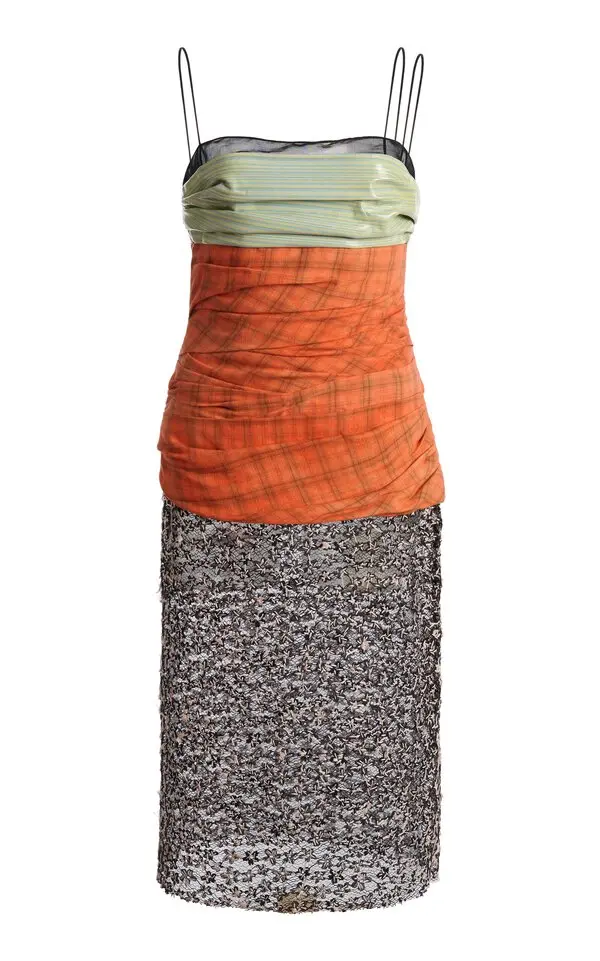 Christopher Esber Spliced Mixed Media Midi Dress - Multi