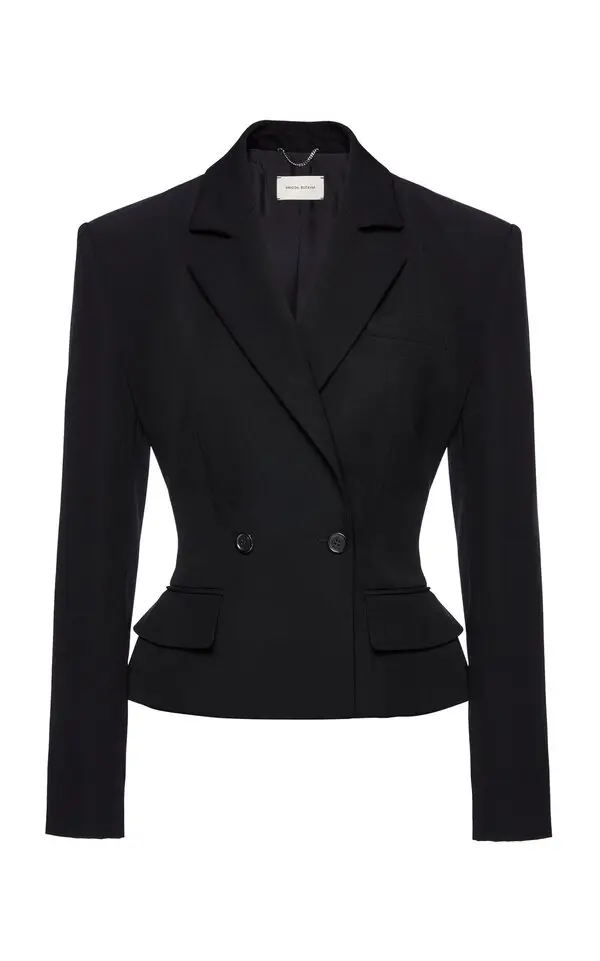 Magda Butrym Cropped Double-breasted Blazer - Black