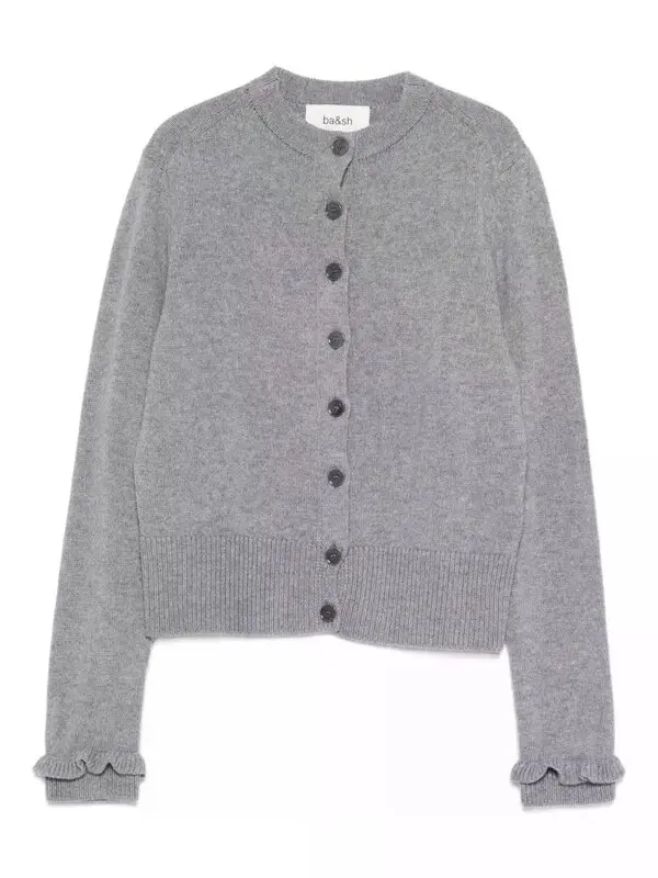 Ba&sh Button-up Cardigan With Ruffled Cuffs - Grey