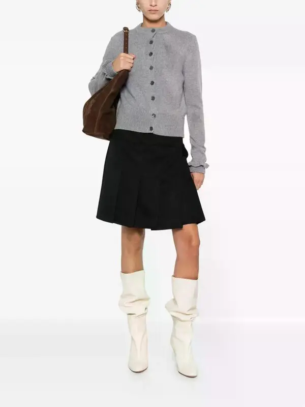 Ba&sh Button-up Cardigan With Ruffled Cuffs - Grey