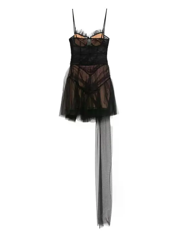 NENSI DOJAKA Strap-detail Tulle Mini Dress