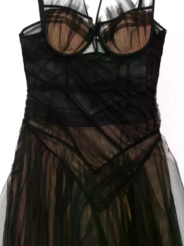 NENSI DOJAKA Strap-detail Tulle Mini Dress
