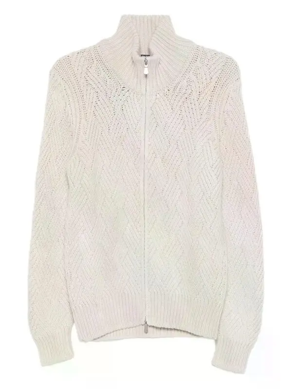 BARBA NAPOLI Cable-knit Zip-up Cardigan