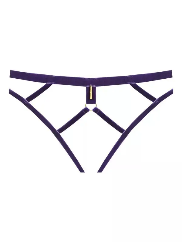 MAISON CLOSE Velvet Open Briefs - Purple