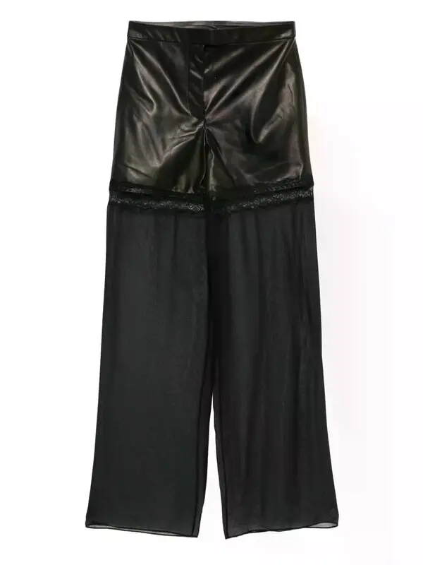 NENSI DOJAKA Leather Palazzo Trousers