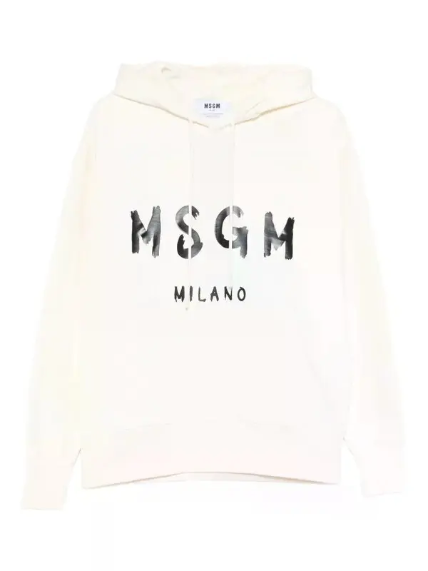MSGM Logo-print Hoodie - White