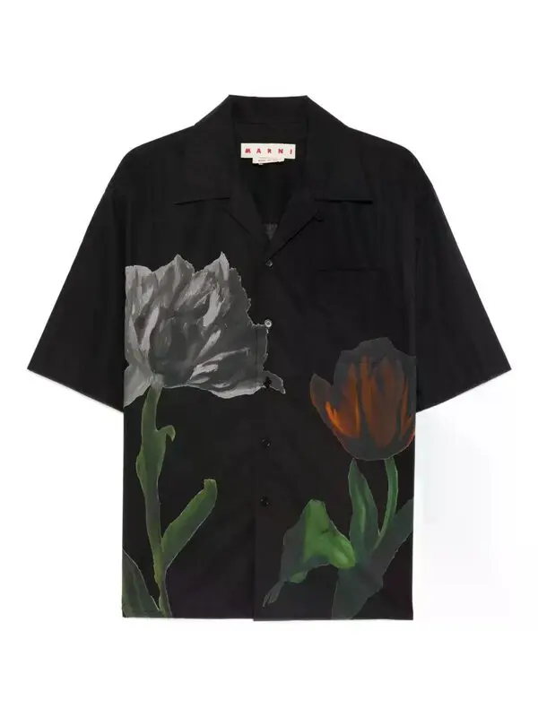 Marni Floral-print Short-sleeve Shirt