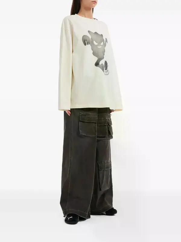 MINI CREAM Graphic-print Long-sleeve T-shirt