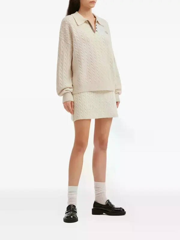B+AB Cable-knit Buttoned All-in-one