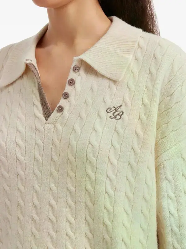 B+AB Cable-knit Buttoned All-in-one