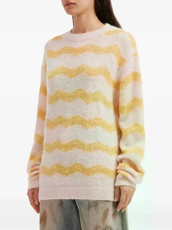 TOUT A COUP Zig-zag Pattern Sweater - Neutrals