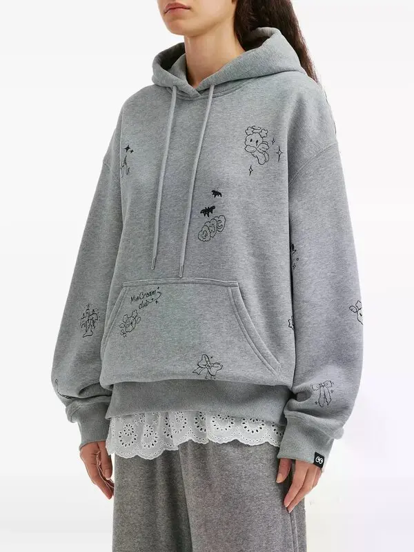 MINI CREAM Graphic-print Drawstring Hoodie