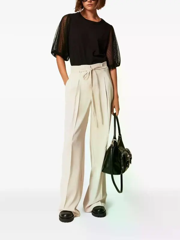 TWINSET Drawstring Wide Leg Trousers