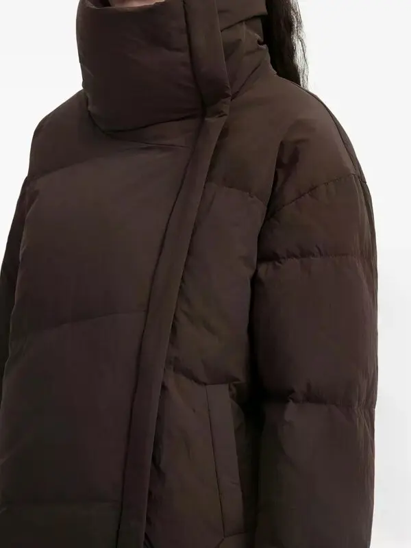 B+AB Funnel-neck Quilted Jacket - Brown