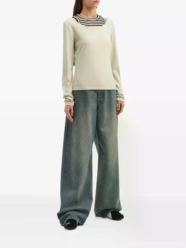 TOUT A COUP Striped Layered T-shirt
