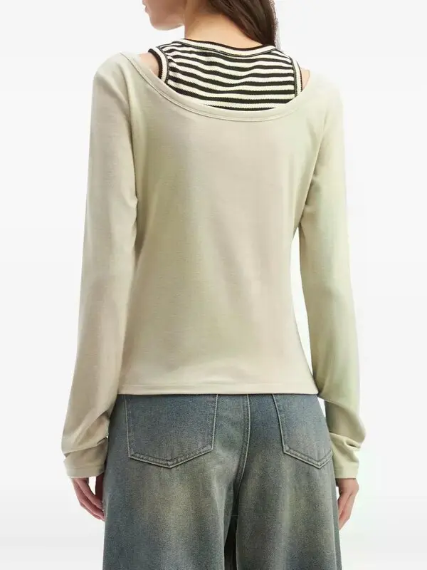 TOUT A COUP Striped Layered T-shirt