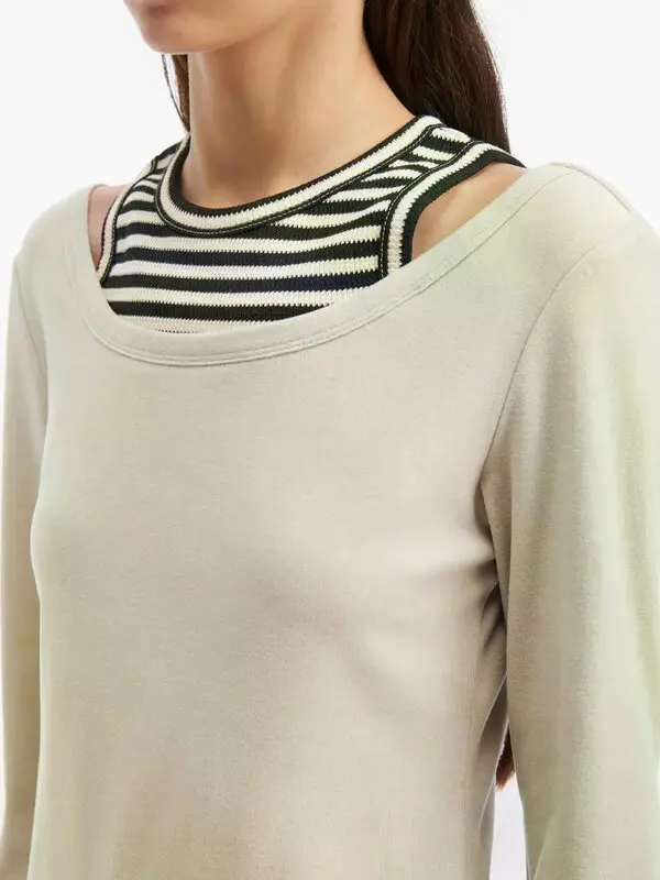 TOUT A COUP Striped Layered T-shirt
