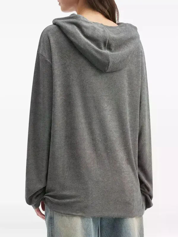 TOUT A COUP Graphic-print Slouchy Hoodie - Grey