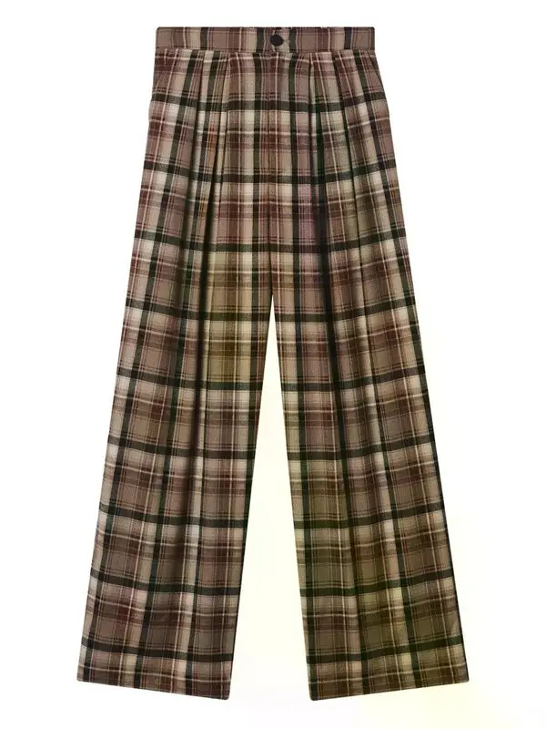 TOUT A COUP Plaid Pleated Trousers
