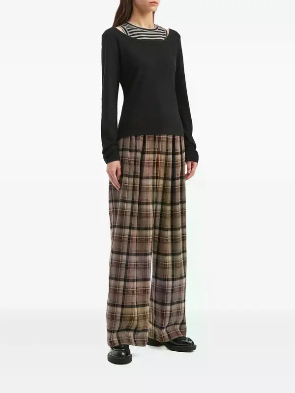 TOUT A COUP Plaid Pleated Trousers