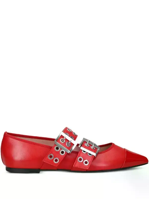 Pretty Ballerinas Buckle Ballet Flats - Red