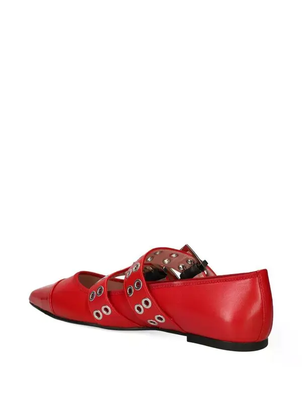 Pretty Ballerinas Buckle Ballet Flats - Red