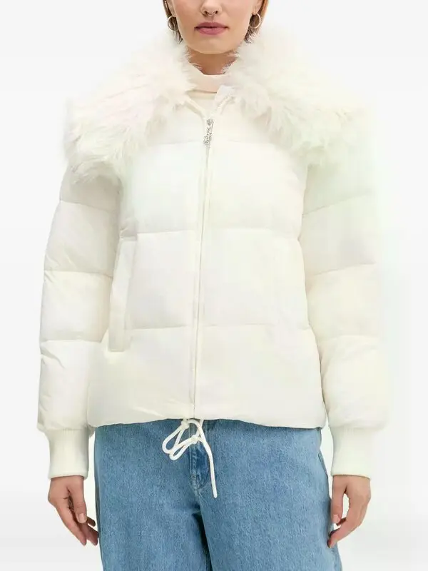 Hugo Boss Fur-collar Puffer Jacket - White