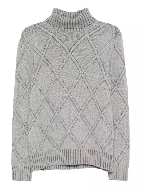 BARBA NAPOLI Argyle Knit Roll-neck Jumper