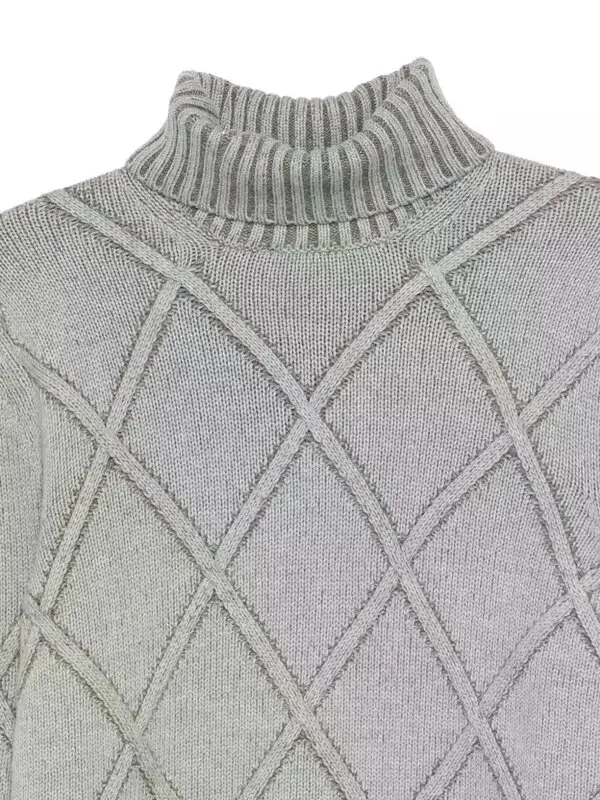 BARBA NAPOLI Argyle Knit Roll-neck Jumper