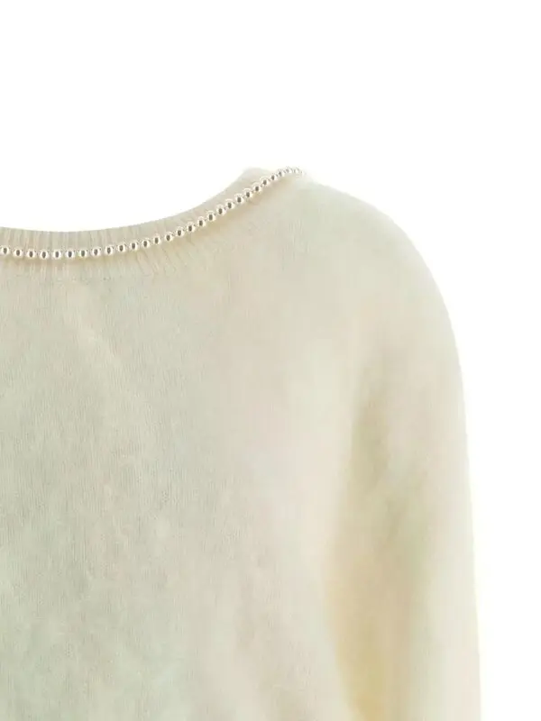 Bernadette Solène Embellished-neckline Sweater - Neutrals