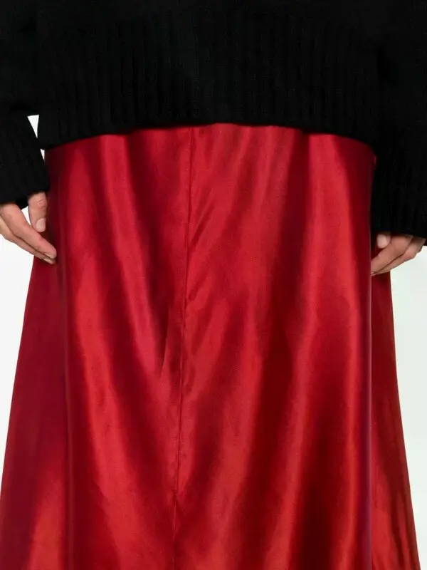 Khaite Satin Midi Skirt