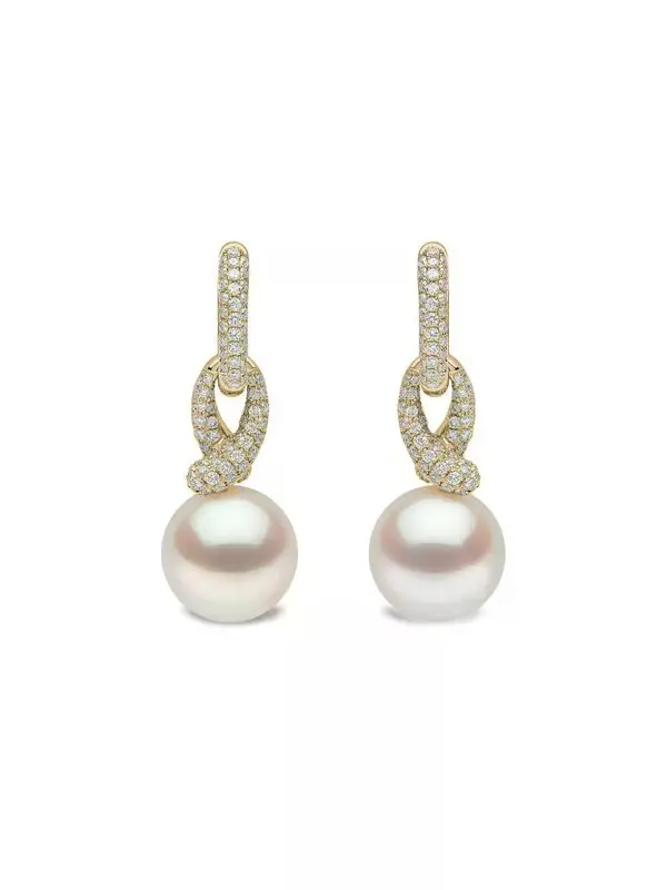 Yoko London 18k Yellow Jazz Pearl And Diamond Earrings - Gold