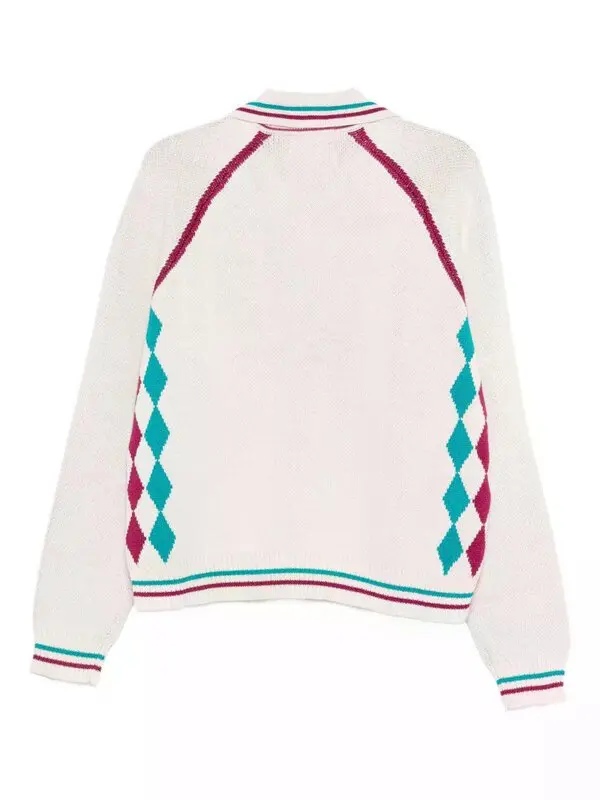 BONSAI Diamond-pattern Polo Jumper