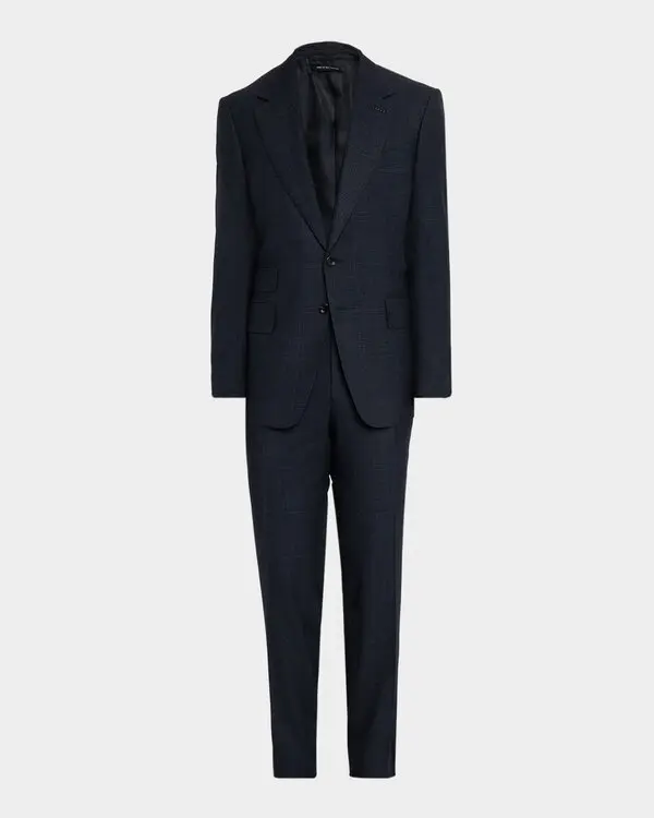 TOM FORD Shelton Check Hopsack Suit - Ucc Navy