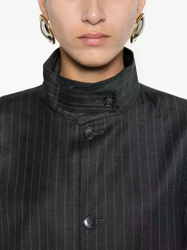 AYA MUSE Pinstriped Bomber Jacket