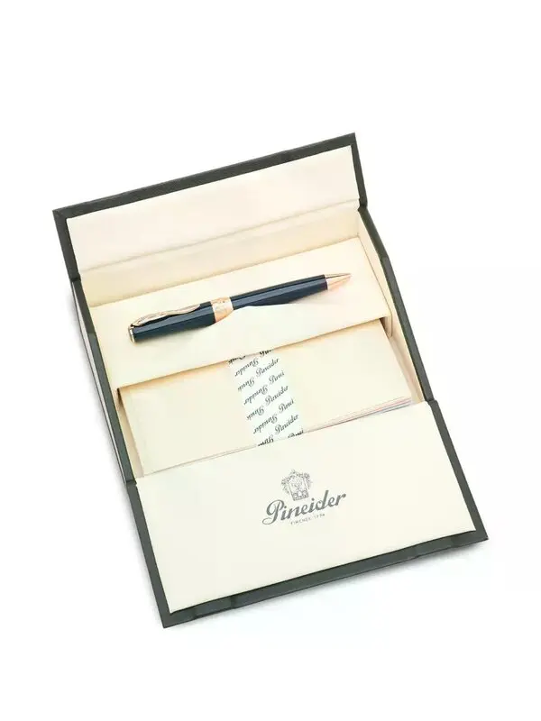 PINEIDER Classic Rose Gold Ballpoint Pen - Blue