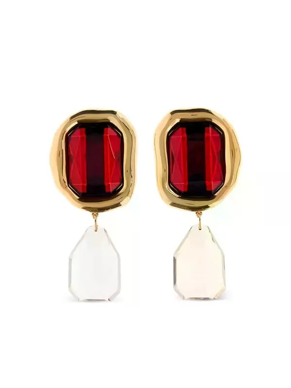 Givenchy Sculptural Crystal Clip-on Earrings - Gold