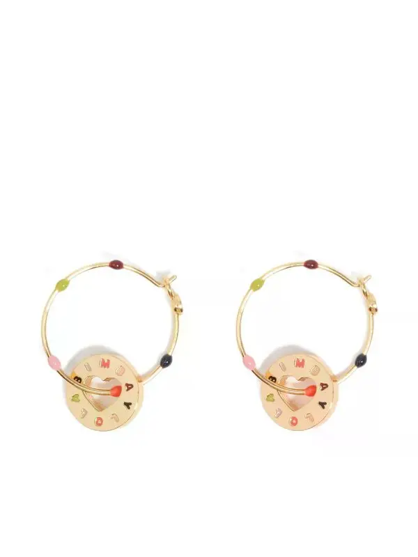 Bimba Y Lola Heart Hoop Earrings - Gold
