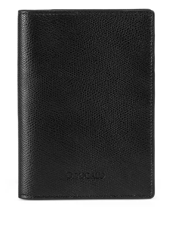 DOUCAL'S Leather Passport Holder - Black