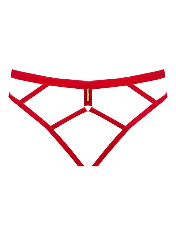 MAISON CLOSE Velvet Open Briefs - Red
