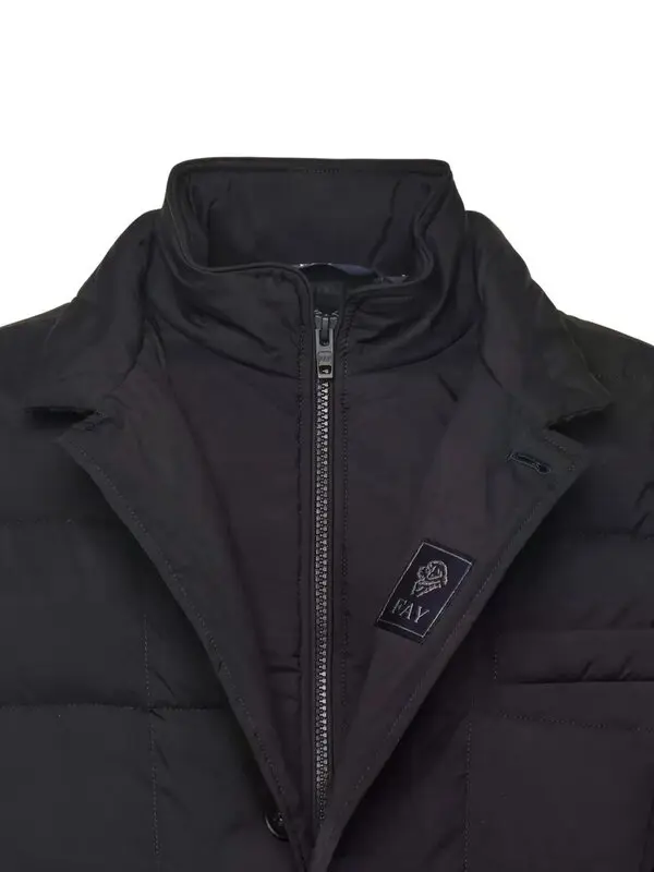FAY Quilted Zip Jacket - Black