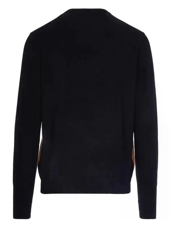 BALLANTYNE Argyle Pattern Pullover Sweater - Black