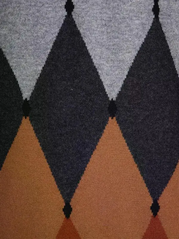 BALLANTYNE Argyle Pattern Pullover Sweater - Black