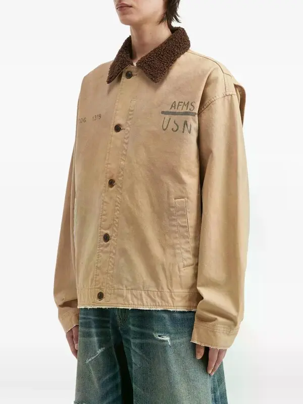 AFTERMATHS Logo-print Shirt Jacket