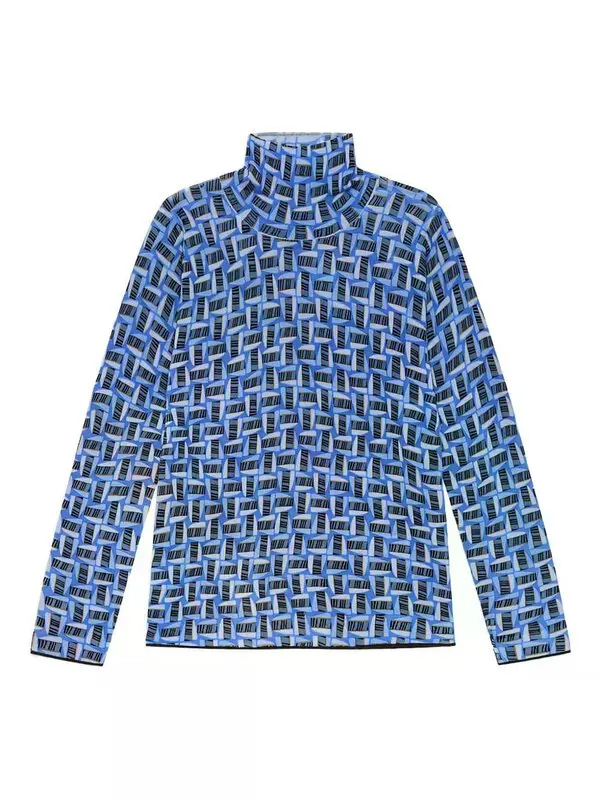 Malìparmi Patterned Roll-neck Top - Blue