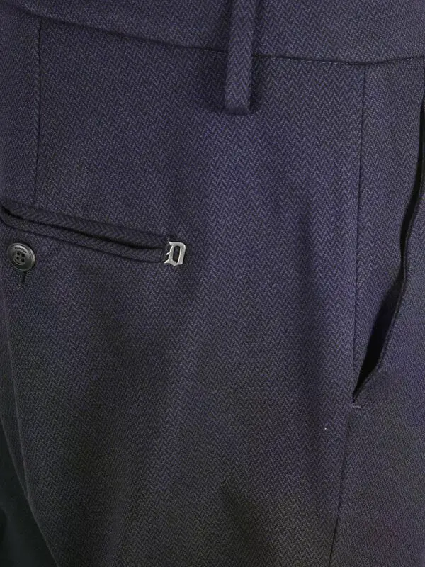 DONDUP Herringbone-patterned Trousers - Blue