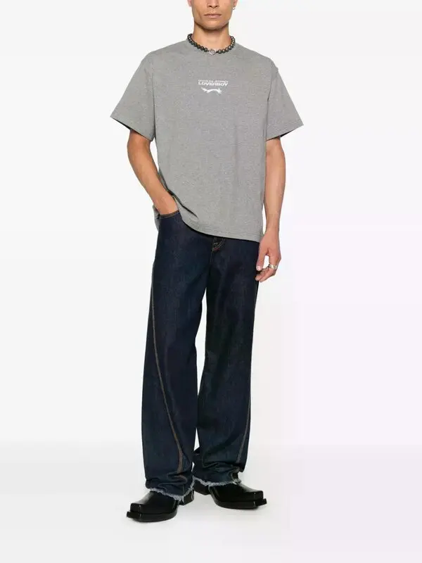CHARLES JEFFREY Logo-embroidered T-shirt