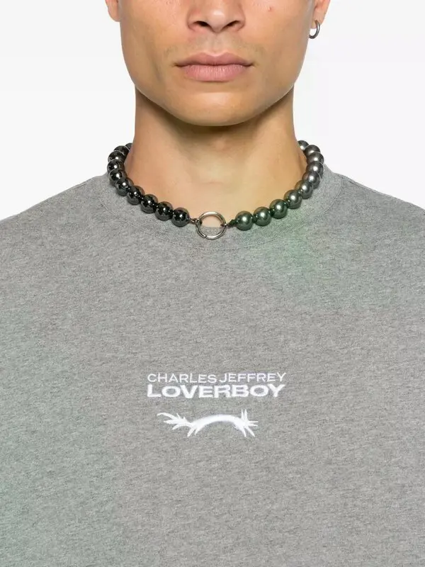 CHARLES JEFFREY Logo-embroidered T-shirt